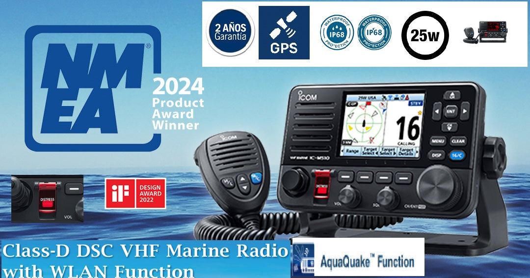 ICOM IC-M510 (Sin AIS) 25W Radio marina de montaje fijo VHF, DSC de cl – VOXER